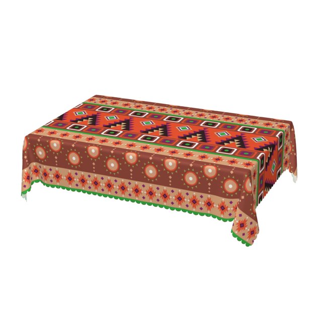 DouZhe Rectangular Tablecloth, Native Southwestern Aztec Ethnic Table ...