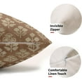 Brown Pillow Covers 12x20 Inch Set of 2, Cream Floral Block Print ...