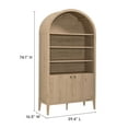 Modway Nolan 74" Tall Arched Storage Display Cabinet Bookshelf in Light ...