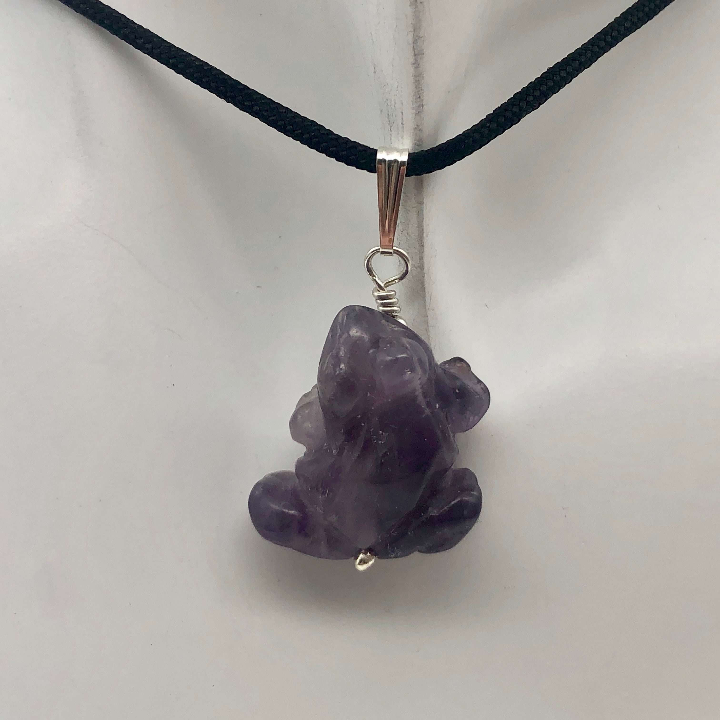 PremiumBead - Amethyst Frog Pendant Necklace | Semi Precious Stone ...