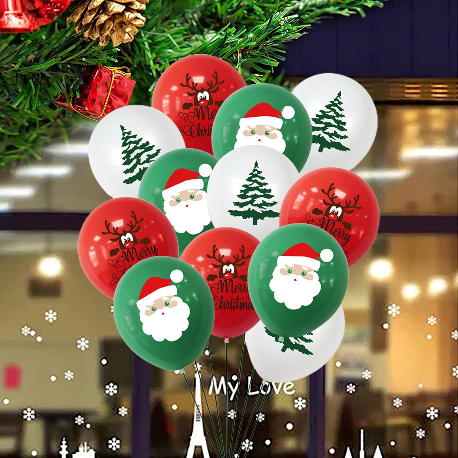 Travelwant Christmas Balloonsconfetti Balloons Latex Merry Christmas Xmas Party Balloons For