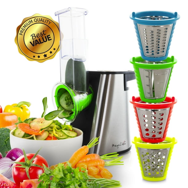 Megachef 4 in 1 Stainless Steel Electric Salad Maker - Walmart.com ...