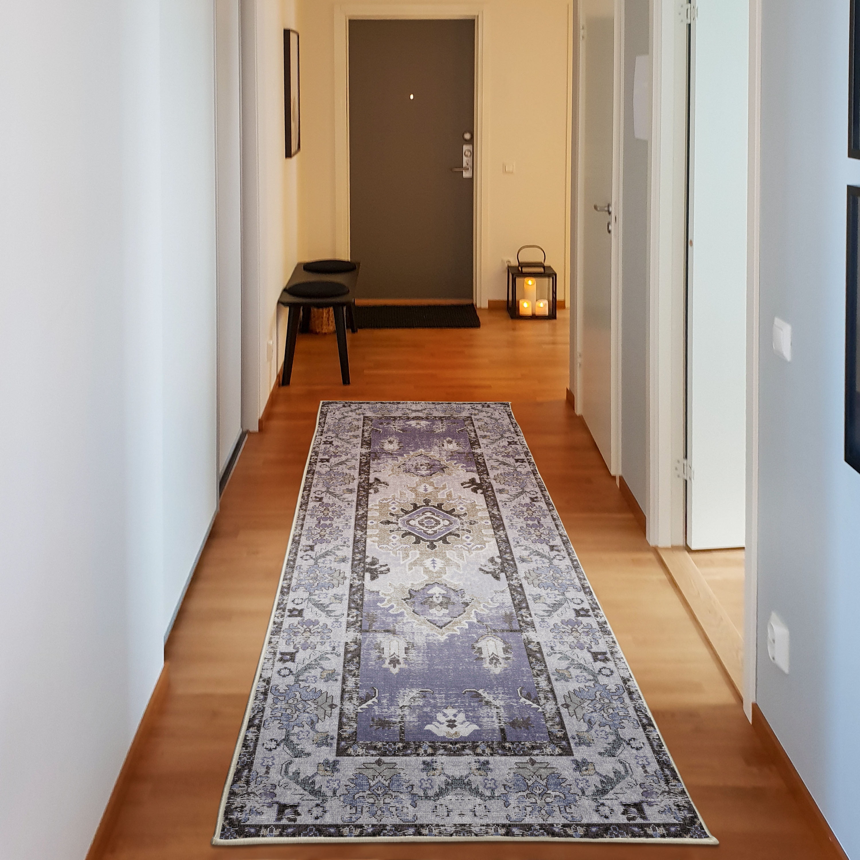 Vintage Decorative Rug, Grunge Floral Artwork Retro Oriental Feels ...