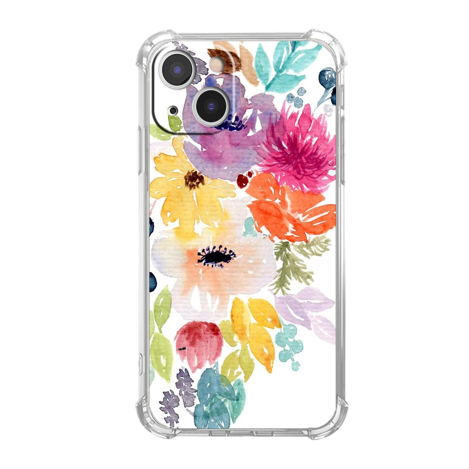 Lotus Flower Case for iPhone 14,Aesthetic Colourful Floral Pattern Soft ...