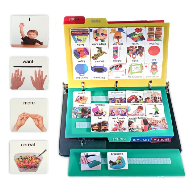 Visual Communication Book with 162 Plastic ASD Photo Cards: Autism ...