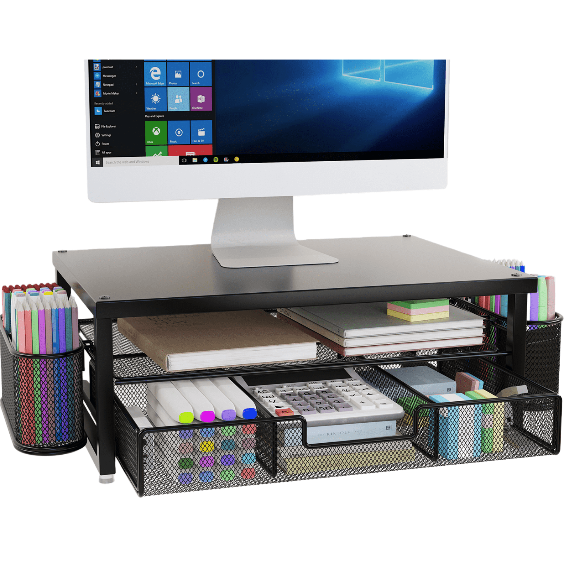 Click here for Mehoom 2-Tier Monitor Stand Riser With Drawer And... prices