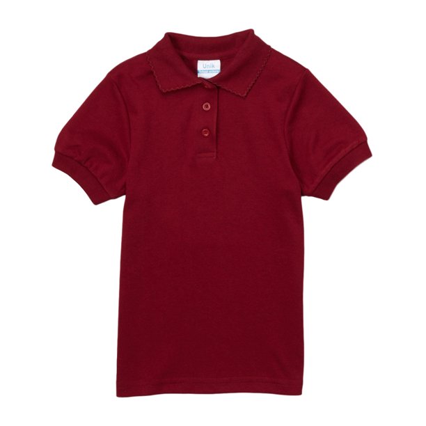 unik Girls School Uniform Short Sleeve Polo Shirt (Little Girls & Big ...