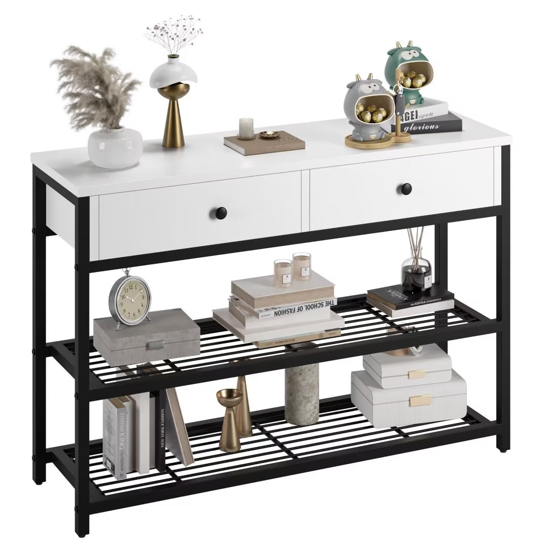 Console Table with Drawer and Storage Shelves, Hallway Table Sofa Table ...