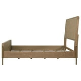 Pemberly Row Upholstered Wood Queen Panel Bed in Sand Wash and Natural ...