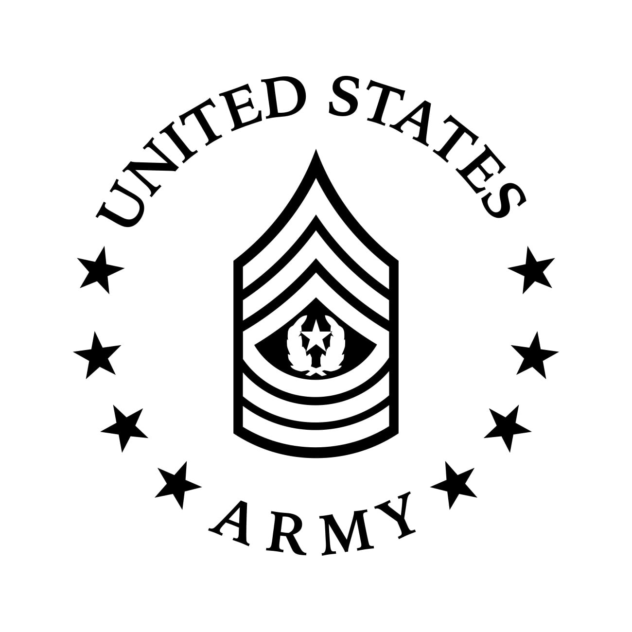 E-9 Sergeant Major of the Army US Army Rank Sticker Decal Die Cut ...