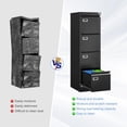 4 Drawer Black Metal Vertical File Cabinet with Lock, Small Locking ...