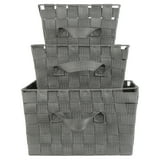 Whitmor Woven Strap Storage Baskets - Set of 3 - Gray - Walmart.com