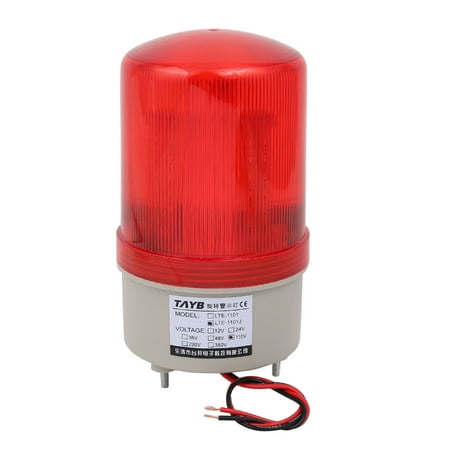 Industrial 105-110dB Buzzer Horn AC 110V Red LED Warning Light Signal ...