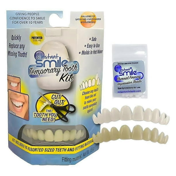 Temporary Upper Lower Snap Brace Flexible Comfort Fit False Tooth ...