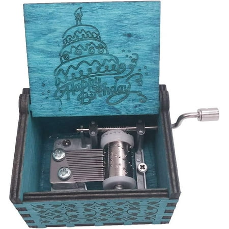 Happy Birthday Music box Hand Crank Musical Box Carved Wood Musical ...