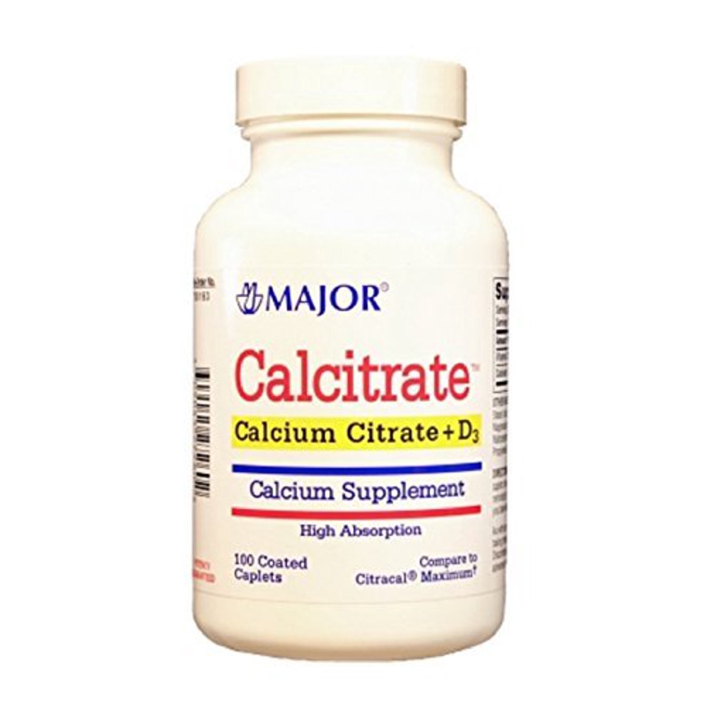 5 Pack MAJOR CALCITRATE CALCIUM CITRATE TABS - 950 MG White 100 TABLETS ...
