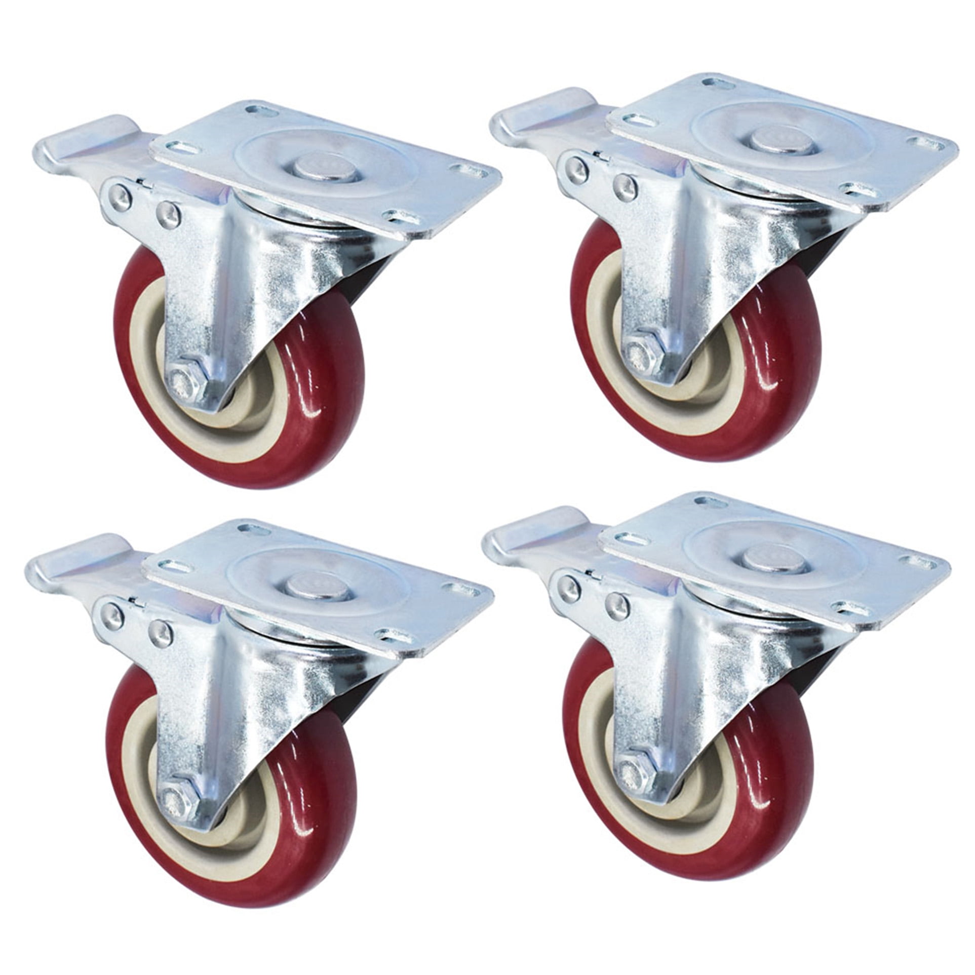 ALL-CARB 4 Inch Heavy Duty Swivel Casters Wheels with Brake No Noise ...