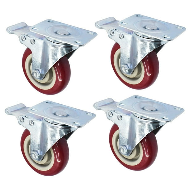 ALL-CARB 4 Inch Heavy Duty Swivel Casters Wheels with Brake No Noise ...