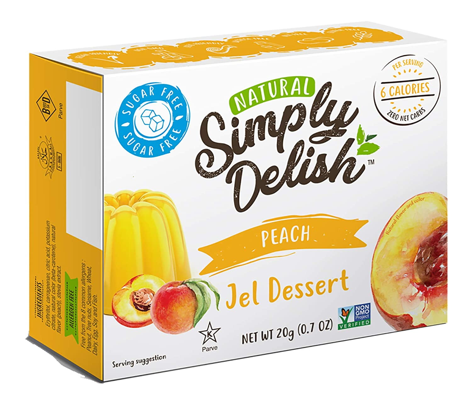 Simply Delish Jel Dessert - Peach - Case of 6 - 1.6 oz. - Walmart.com