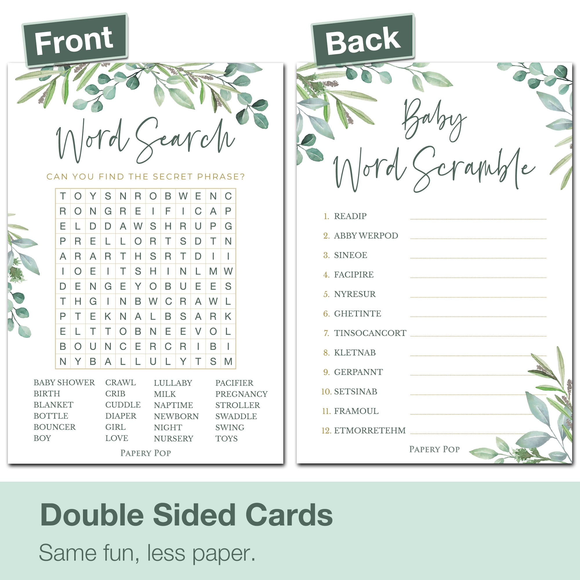 Baby Shower Games For Boys Word Search