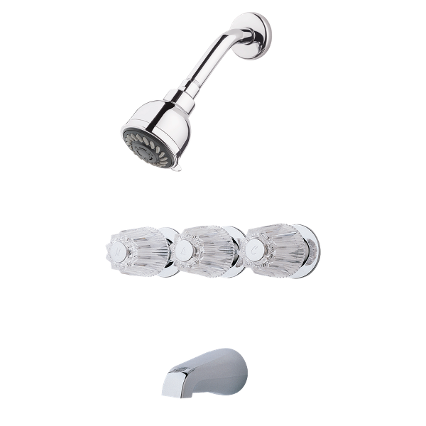 Pfister 3-Handle Tub & Shower Faucet with Metal Verve Knob Handles in ...