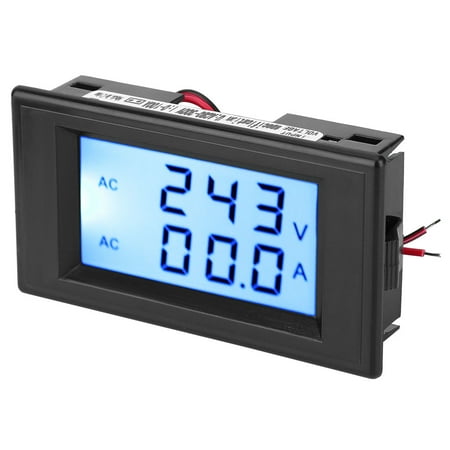 Voltage Meter, Practical Digital Voltmeter, AC Ammeter D69-2042 Blue Backlight For 1% ± 2-Digit ...