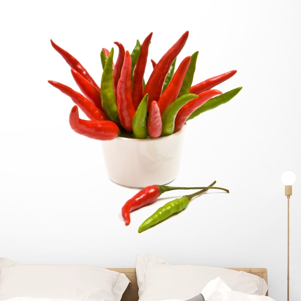 Red and Green Chilli Wall Decal by Wallmonkeys Peel and Stick Graphic ...