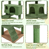 Smile Mart 54.5″ H Cactus Cat Tree with Padded Perch for Medium-sized ...