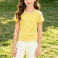 2026 Big Kid Tops for Summer Casual Sweet and Cute Children's Solid ...