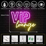 WX&YH VIP Lounge LED Neon Light Signs USB Power for Cafe Men's Cave Bar ...