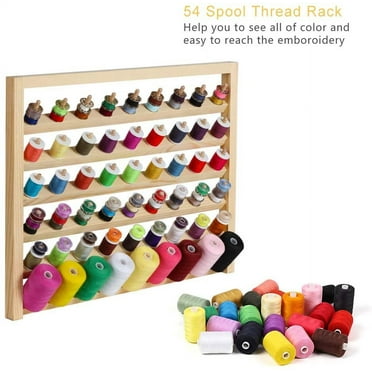New brothread Rotating Wooden Thread Rack, 84 Spools Storage Stand for ...