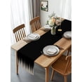 Burlap Table Runner 48 Inches Long, White Black Striped Line Non-Slip ...