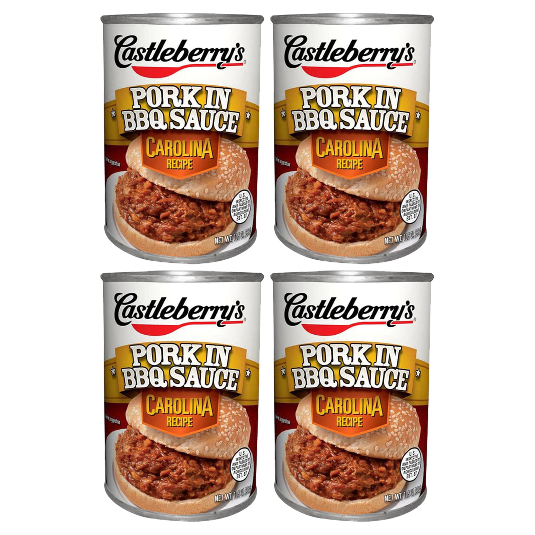 (4 pack) Castleberry's Pork in BBQ Sauce, Carolina Recipe, 10.5 oz Can ...