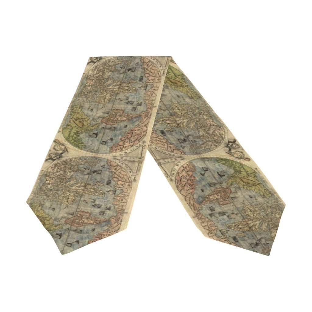 POPCreation Retro World Map Table Runner 13x70 Inches Vintage Table Top ...