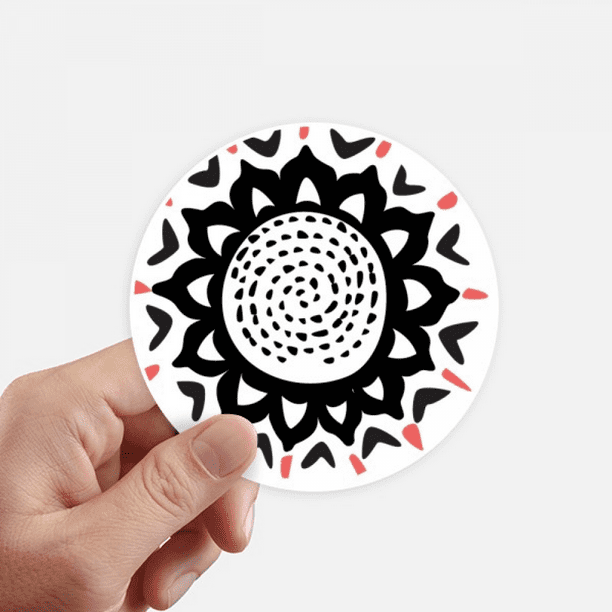 Sunflower Outline Mexico Totems Celebrate Sticker Round Wall Suitcase