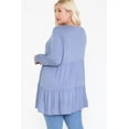 Women's Plus Size Solid Long Sleeve Front Open Tiered Cardigan ...