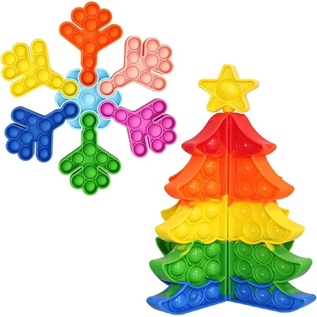 Big Christmas Tree Snowflake Pop Fidget Toys, Jumbo Jigsaw Puzzle Pop ...