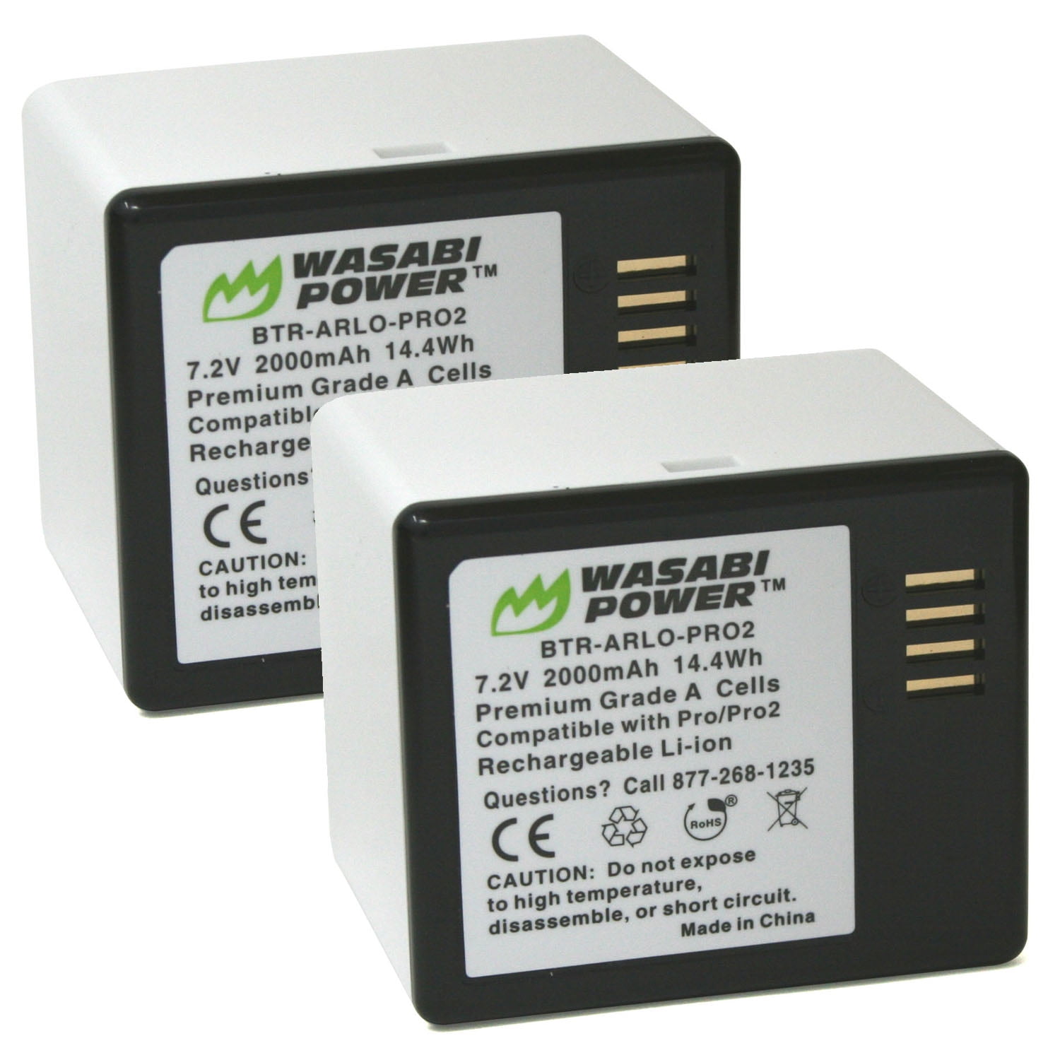 Wasabi Power Battery for Arlo Pro, Pro 2 (VMA4400, 2-Pack) - Walmart.com