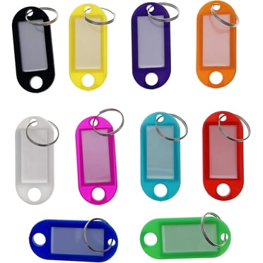 PWFE 20 Pack Plastic Key Tags, Keychain ID Label Tags, Random Colors ...