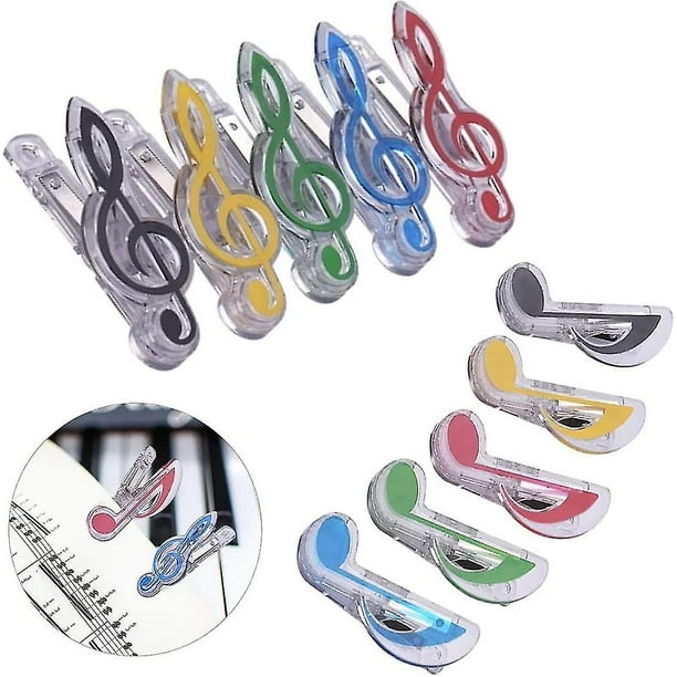10 Pack Music Note Clips Music Clips Page Holder Plastic Sheet Clips ...