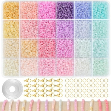 3000Pcs 10 Colors Bugle Beads Bulk 6-7mm Tube Glass Seed Bead Small ...