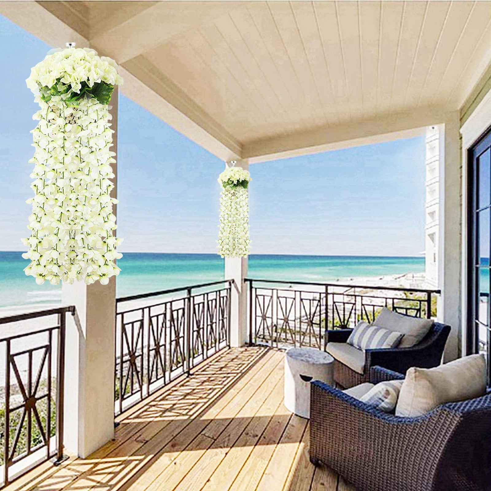 Click here for Bagmrteho Hanging Flowers Violet Flower Wall Wiste... prices