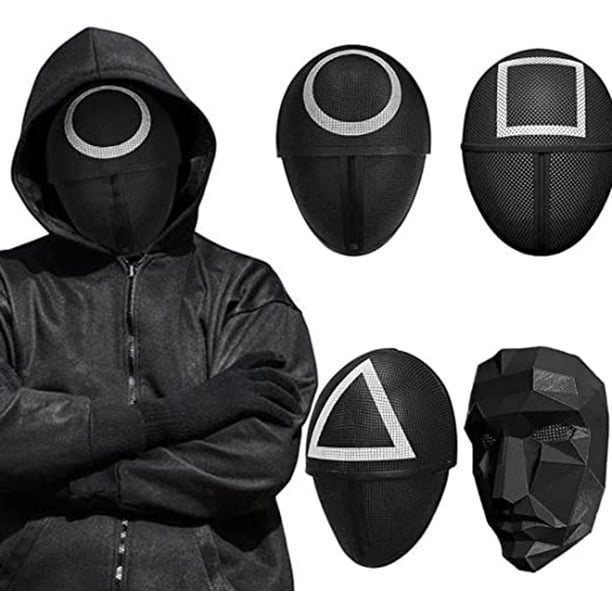 Squid Game Mask, Black Clothes Man Team Leader Mask, Red Clothes Man ...