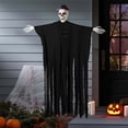Halloween Hanging Skull Decoration with Sound Activated Light Up Eyes ...