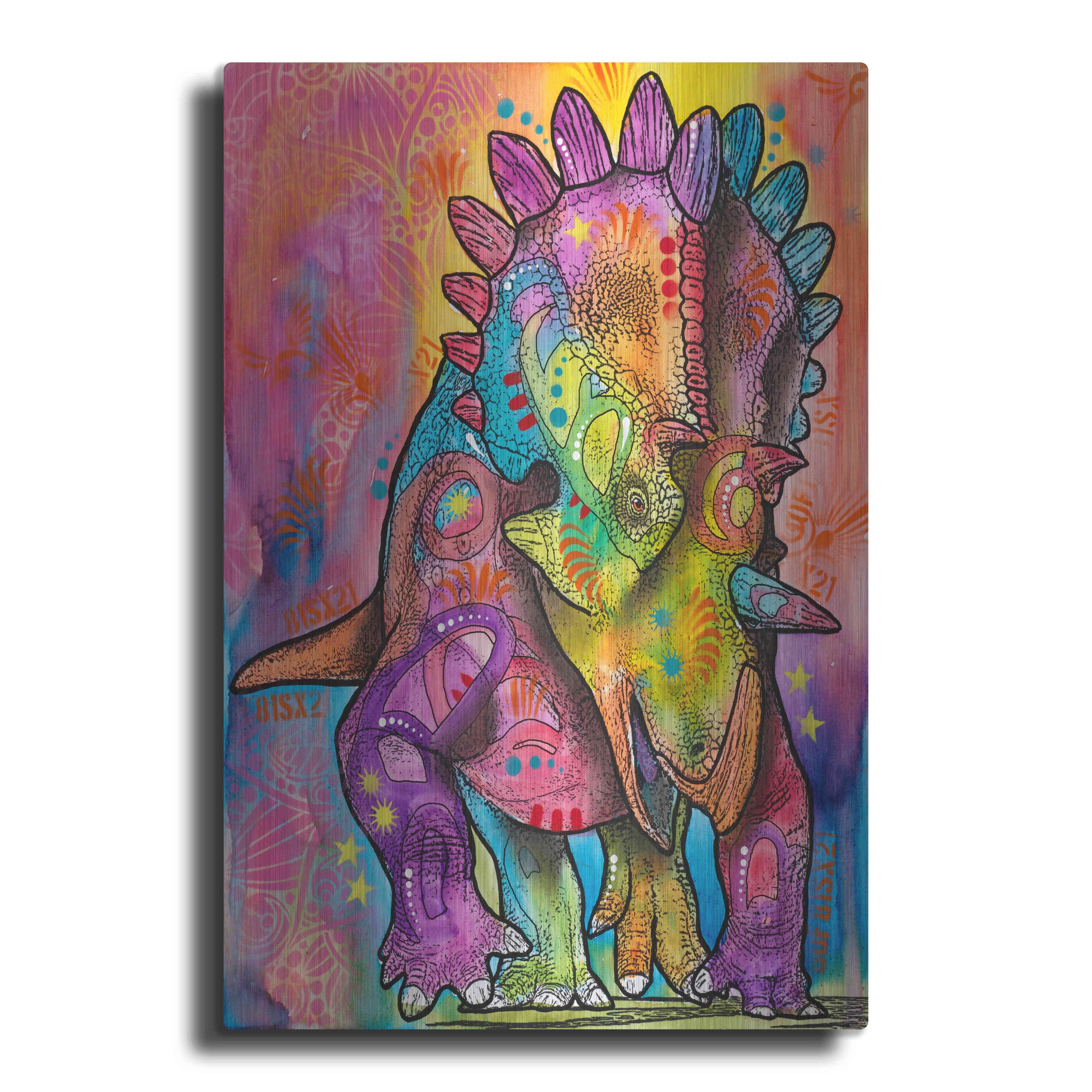 Luxe Metal Art 'Triceratops' by Dean Russo, Metal Wall Art, 12"x16 ...
