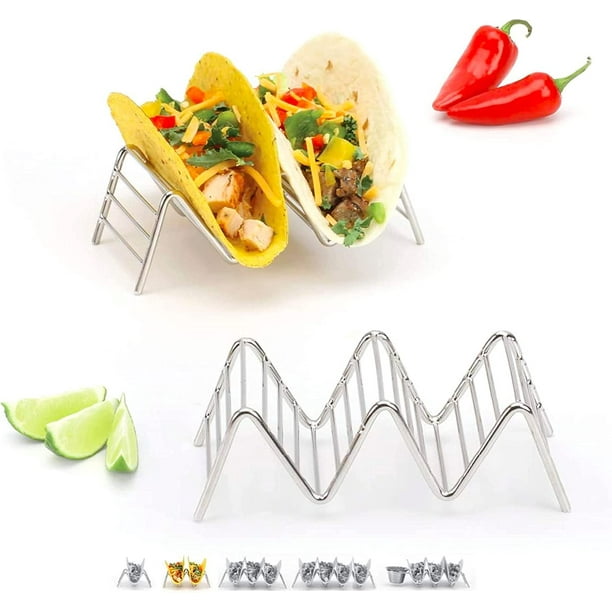 2lbDepot Taco Holder Stand Set - Premium Stainless Steel Stackable Rack ...