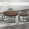 Set of 2 Round Coffee Tables Modern Accent Side End Table for Living ...