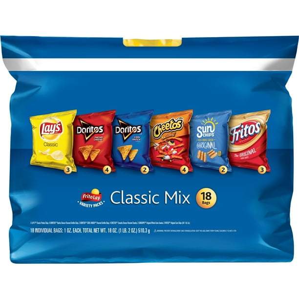 Frito-Lay Classic Mix Variety Pack, 18 Count - Walmart.com