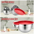 Stainless Steel Mixing Bowls Set, TINANA 6 Pack Mixing Bowls with Lids ...