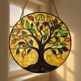 Earth Tone Decorative Tree Stained Glass Style Window Hanging - Walmart.com